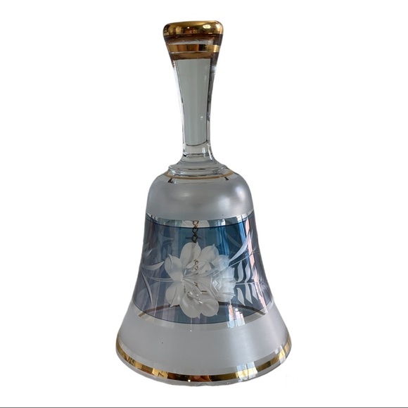 Vintage | Accents | Vintage Bohemia Crystal Bell Blue And Gold | Poshmark